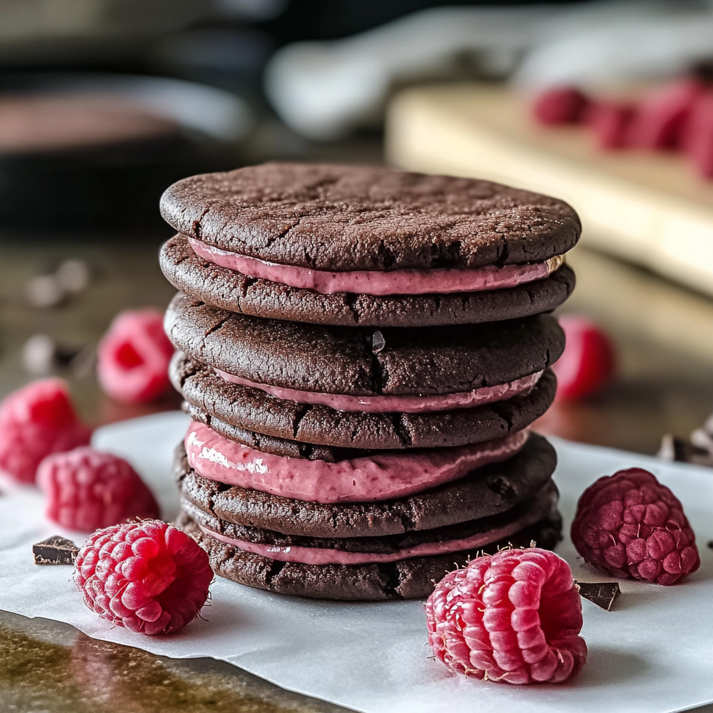 Chocolate Raspberry Sandwich Cookies