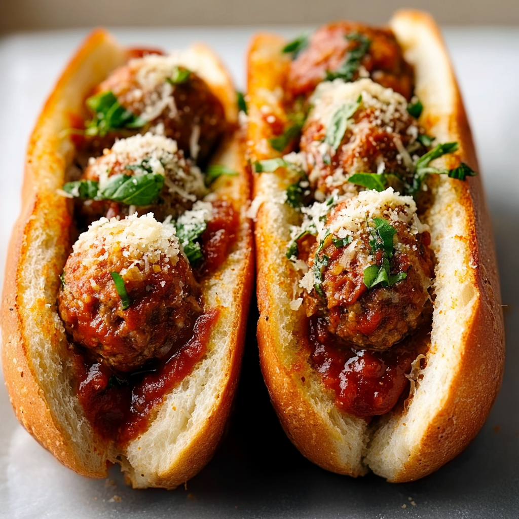 Delicious Halal Meatball Subs with Marinara Sauce