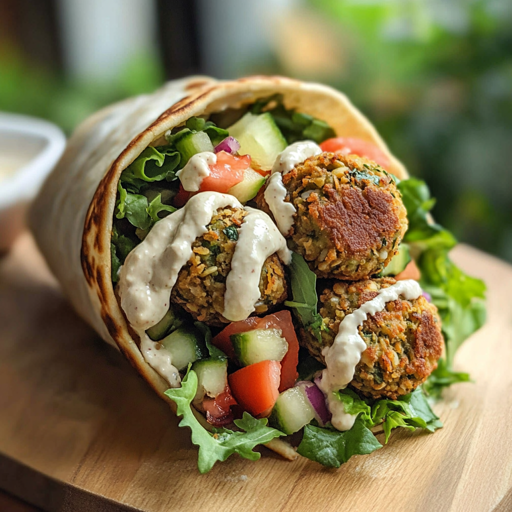 Falafel Wrap with Tahini Sauce
