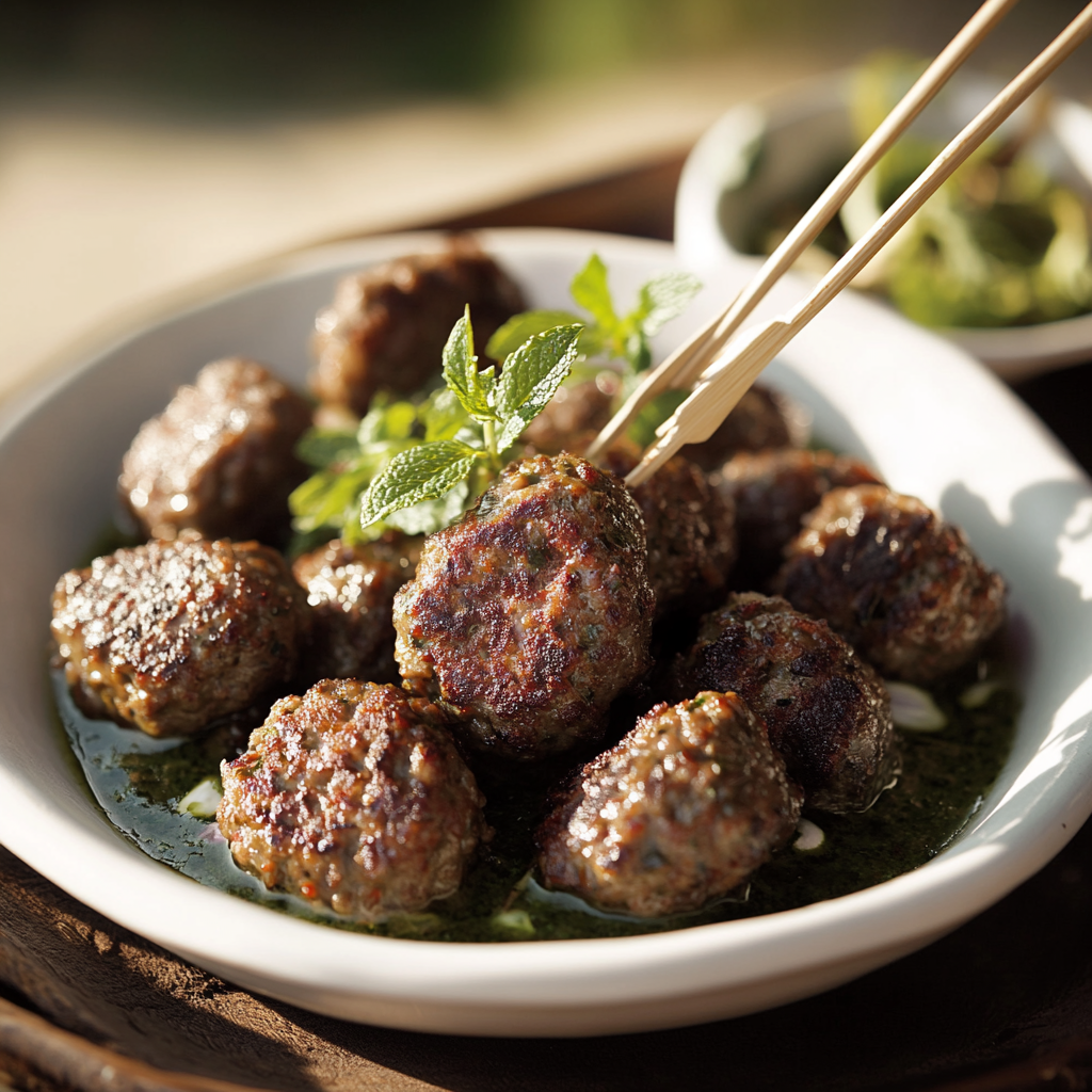 Halal Lamb Kofta with Mint Sauce