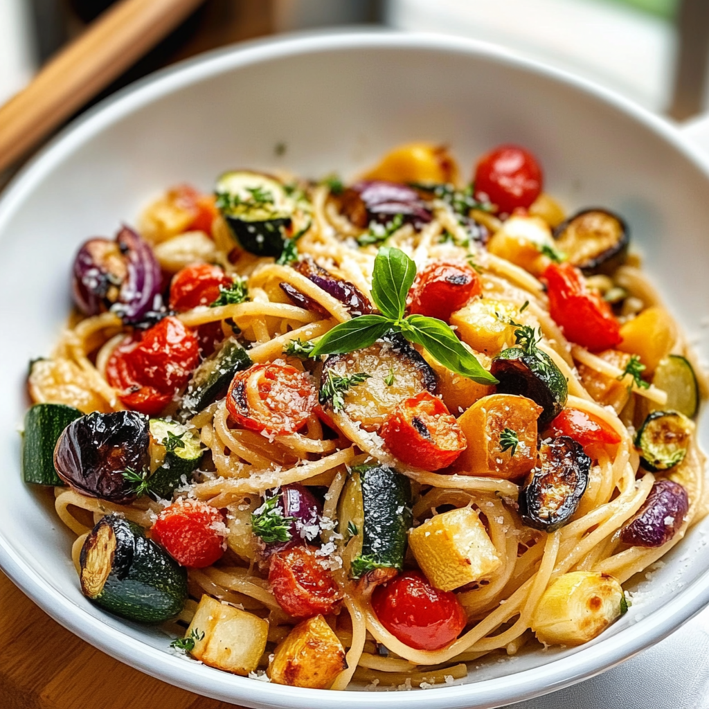 Spaghetti with Roasted Vegetables