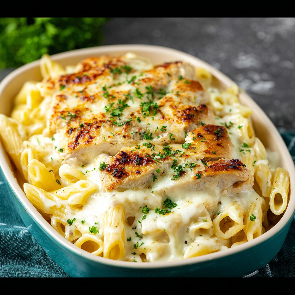 Baked Chicken Alfredo Pasta