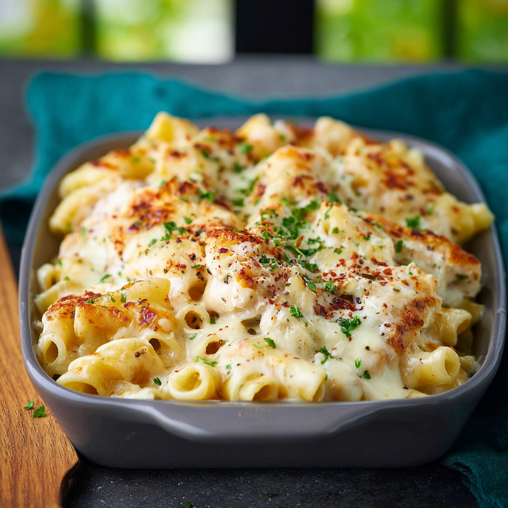 Baked Chicken Alfredo Pasta