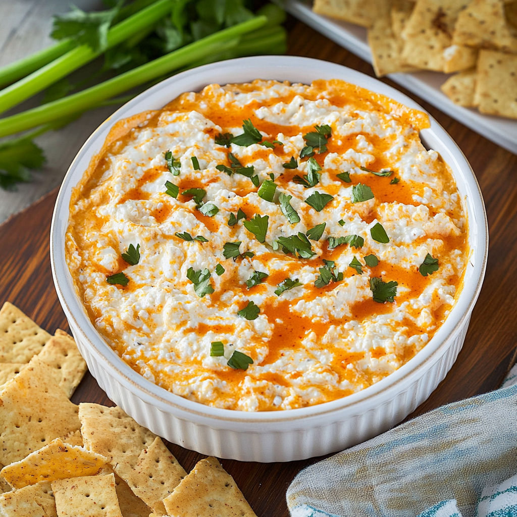 Buffalo Cottage Cheese Dip