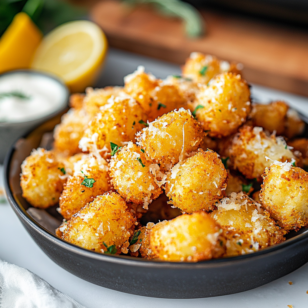 Crispy Garlic Parmesan Air Fried Tots