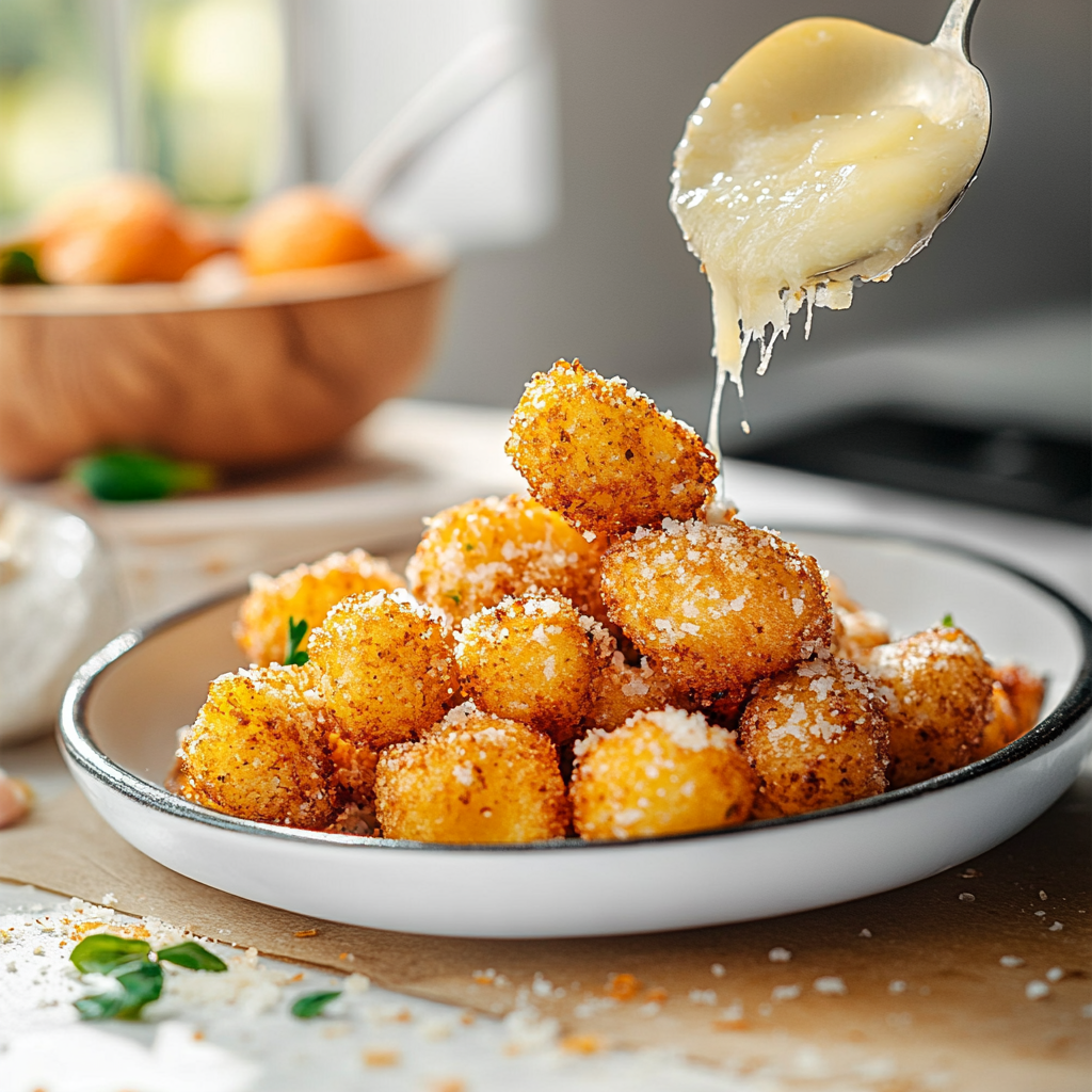 Crispy Garlic Parmesan Air Fried Tots