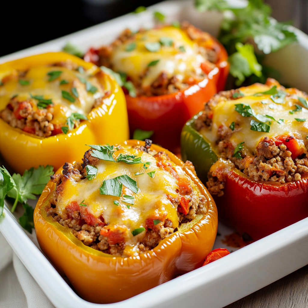 Ground Turkey Stuffed Peppers