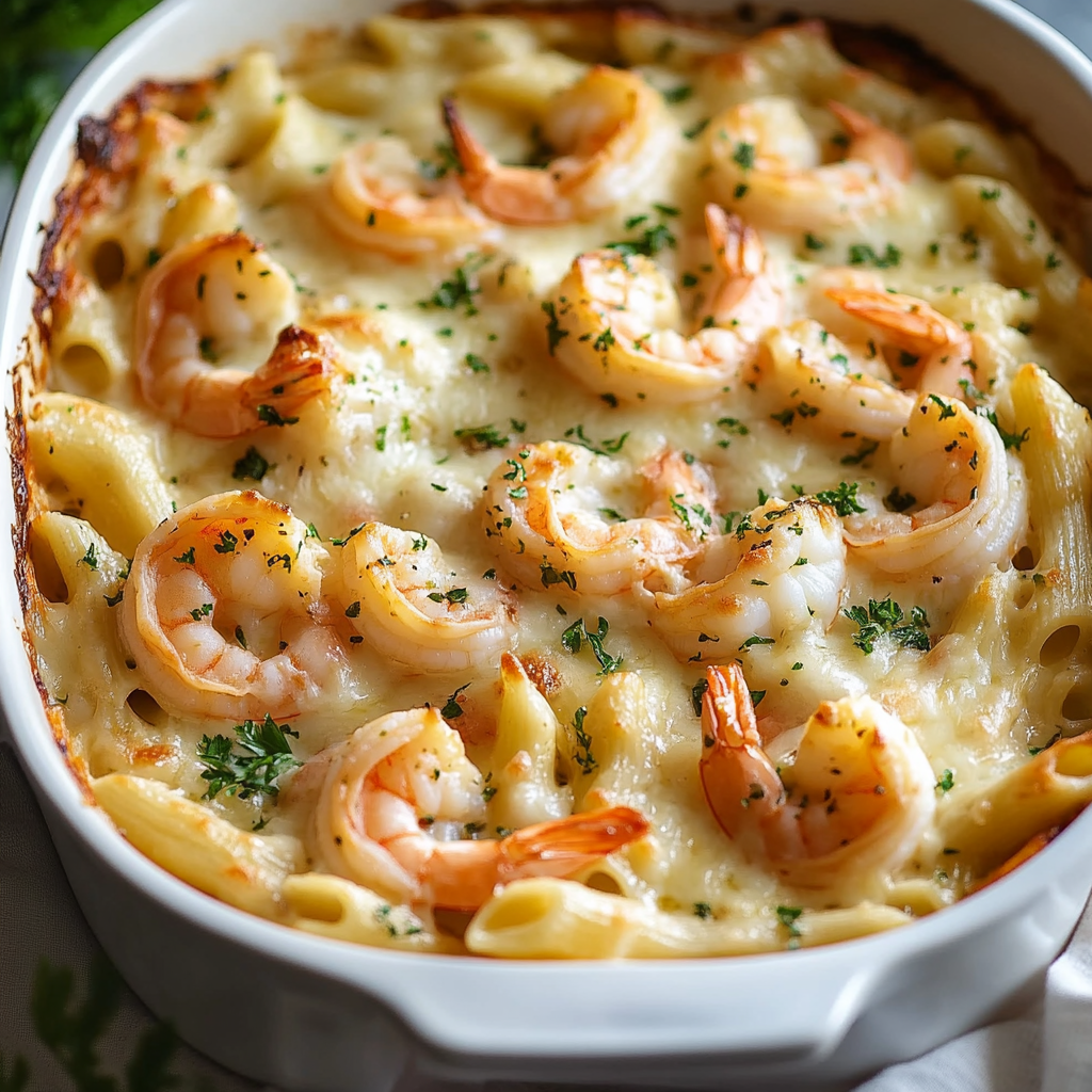 Shrimp Scampi Pasta Bake